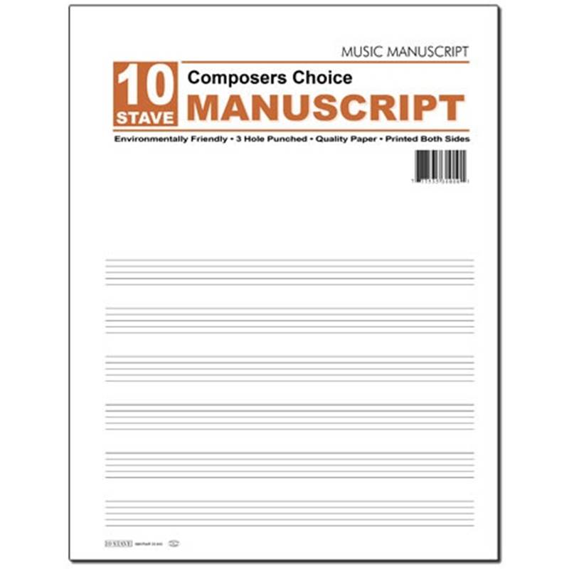 10 Stave Manuscript Paper | Tapestry Music